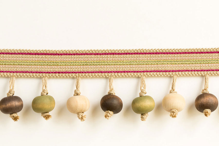 Wooden Ball Fringe Green/Multi – Jane Shelton Fabrics